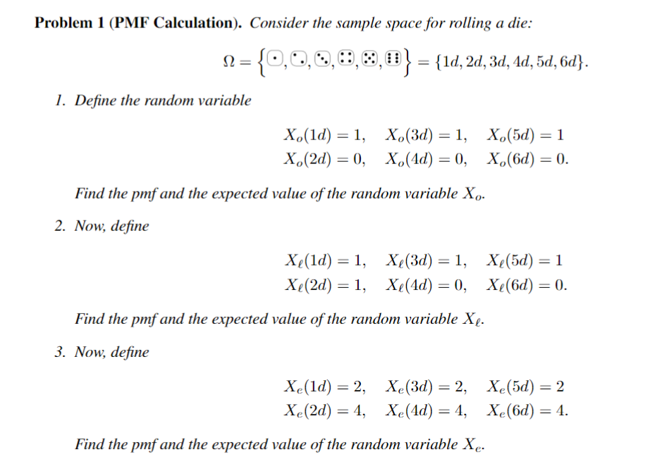 Solved Problem 1 (PMF Calculation). Consider the sample | Chegg.com