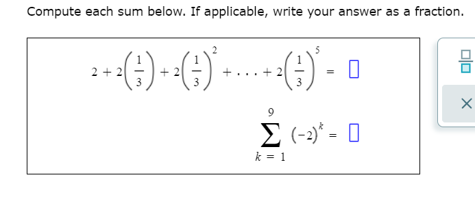 Solved Compute each sum below. If applicable, write your | Chegg.com
