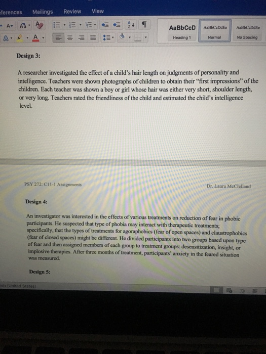 Solved eferences Mailings Review View Heading 1 No Spacing | Chegg.com