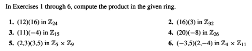 Solved In Exercises 1 through 6 , compute the product in the | Chegg.com