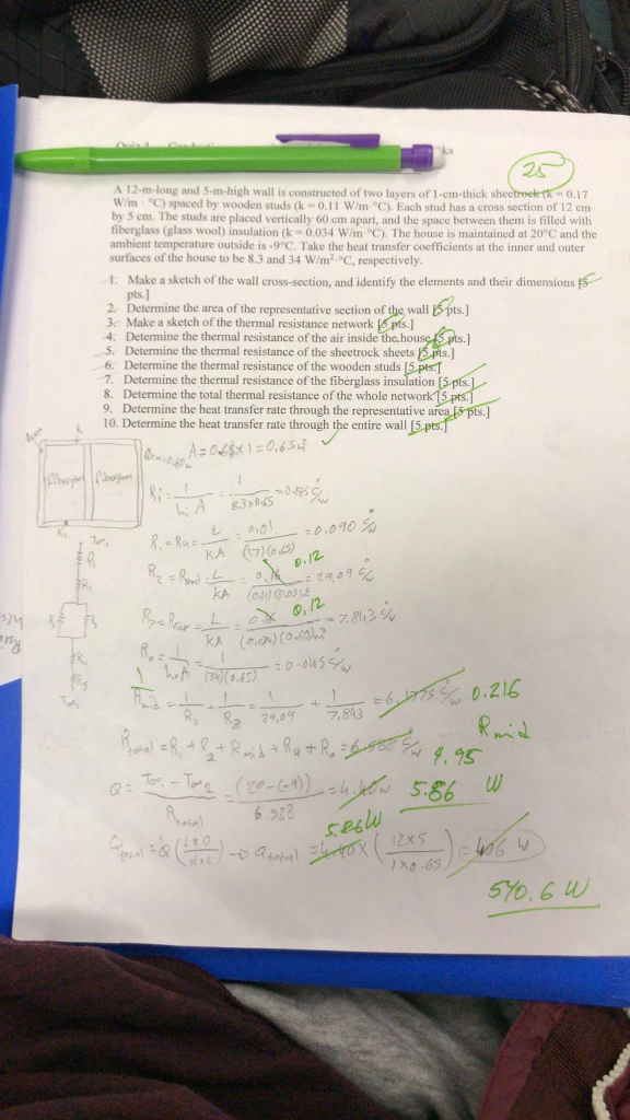 A 12-m-long and 5-m-high wall is constructed of two | Chegg.com