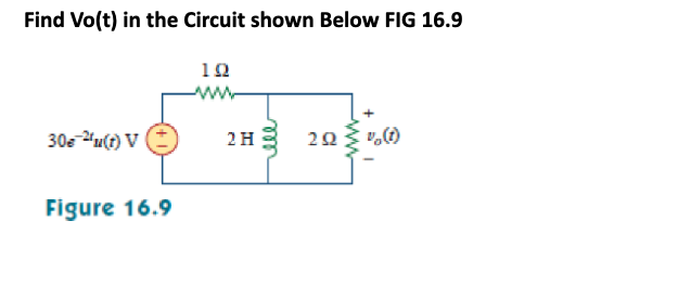Solved Find Vo(t) in the Circuit shown Below FIG 16.9 Figure | Chegg.com