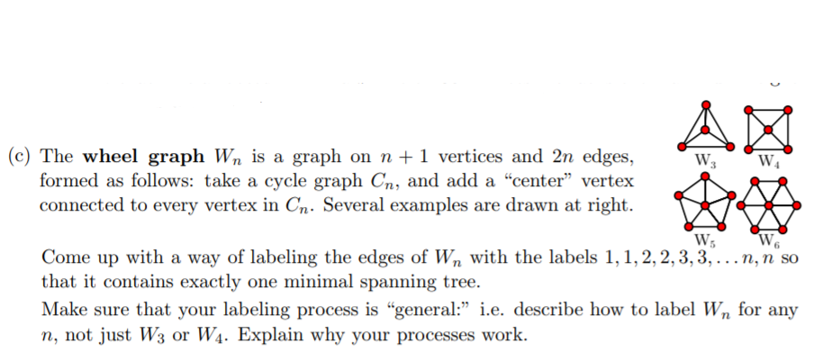 Solved (c) The wheel graph Wn is a graph on n1 vertices and | Chegg.com