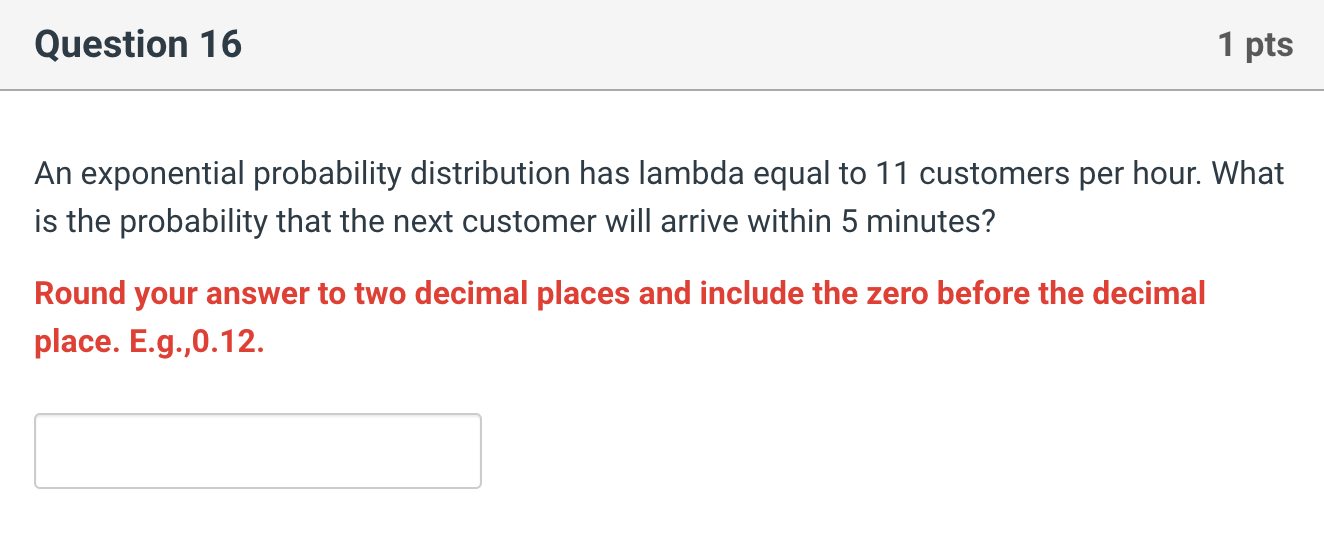 Solved An exponential probability distribution has lambda | Chegg.com