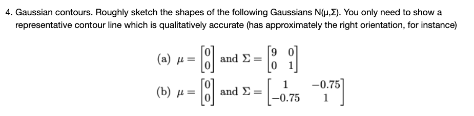 Solved Gaussian contours. Roughly sketch the shapes of the | Chegg.com