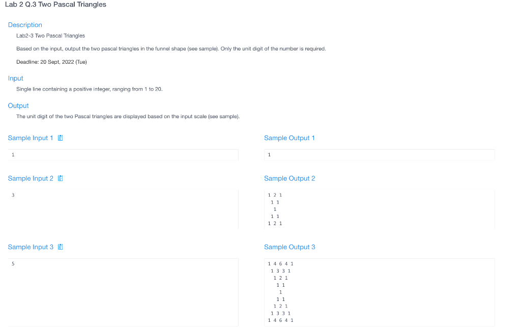 Solved Description Lab2-3 Two Pascal Triangles Based on the | Chegg.com