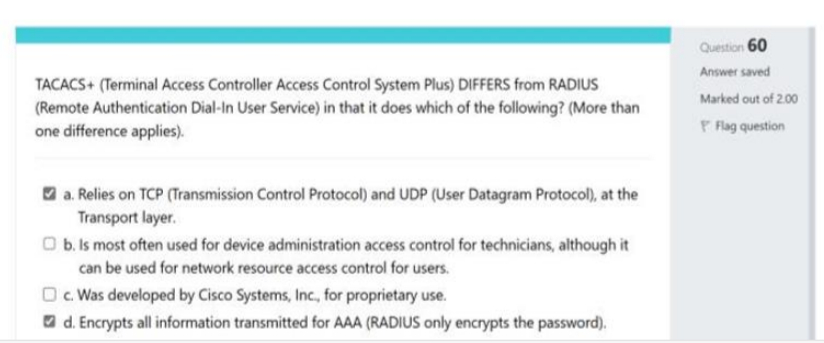 Solved TACACS+ (Terminal Access Controller Access Control | Chegg.com