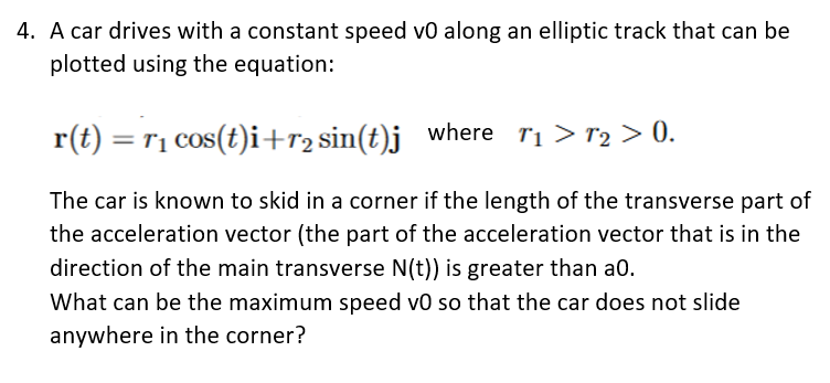 Solved A car drives with a constant speed v0 along an | Chegg.com