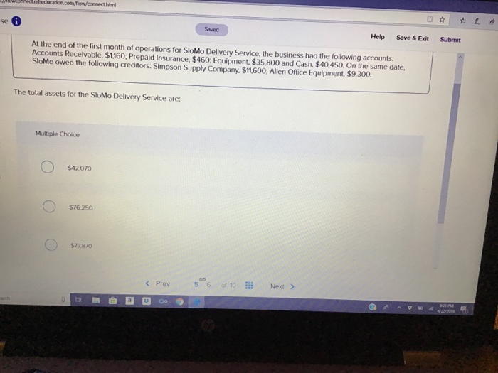 Solved se Saved Help Save& Exit Submit At the end of the | Chegg.com