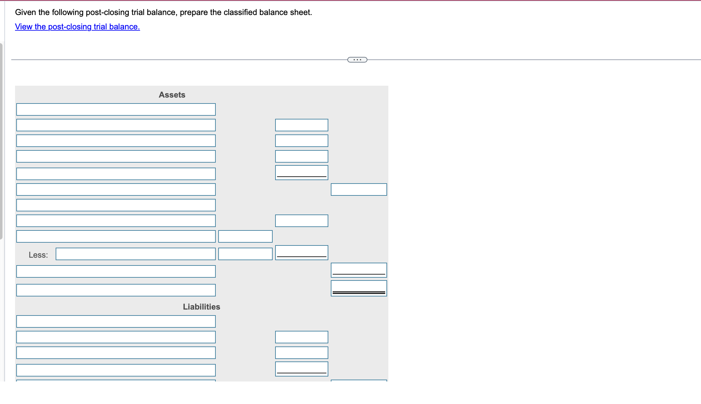 Solved Given the following post-closing trial balance, | Chegg.com