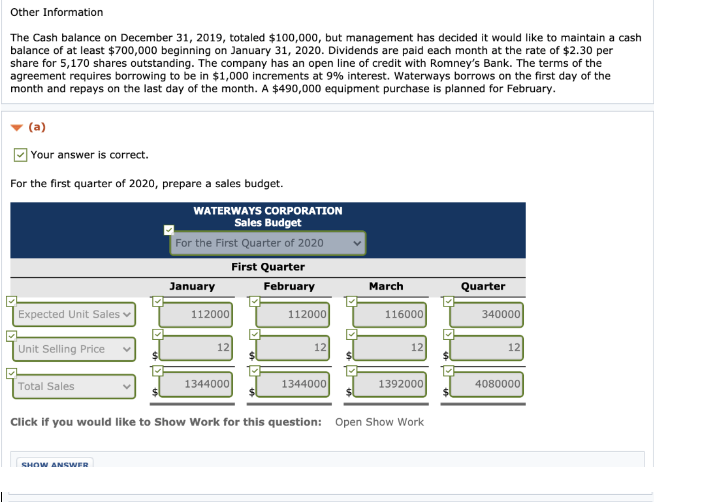 Solved Waterways Continuing Problem 24 a-i (Part Level | Chegg.com
