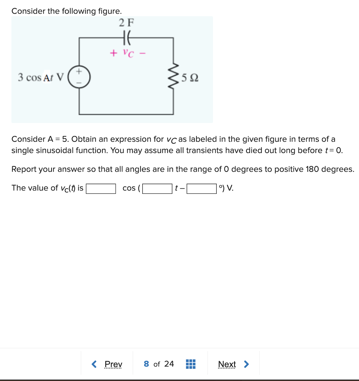 Solved Consider the following figure. Consider A=5. Obtain | Chegg.com