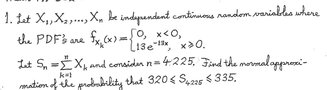 Solved 1. Let X2,X2,…,Xn be independent continuous random | Chegg.com