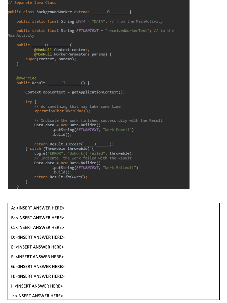 Solved Q3b. For the Java implementation of a background | Chegg.com