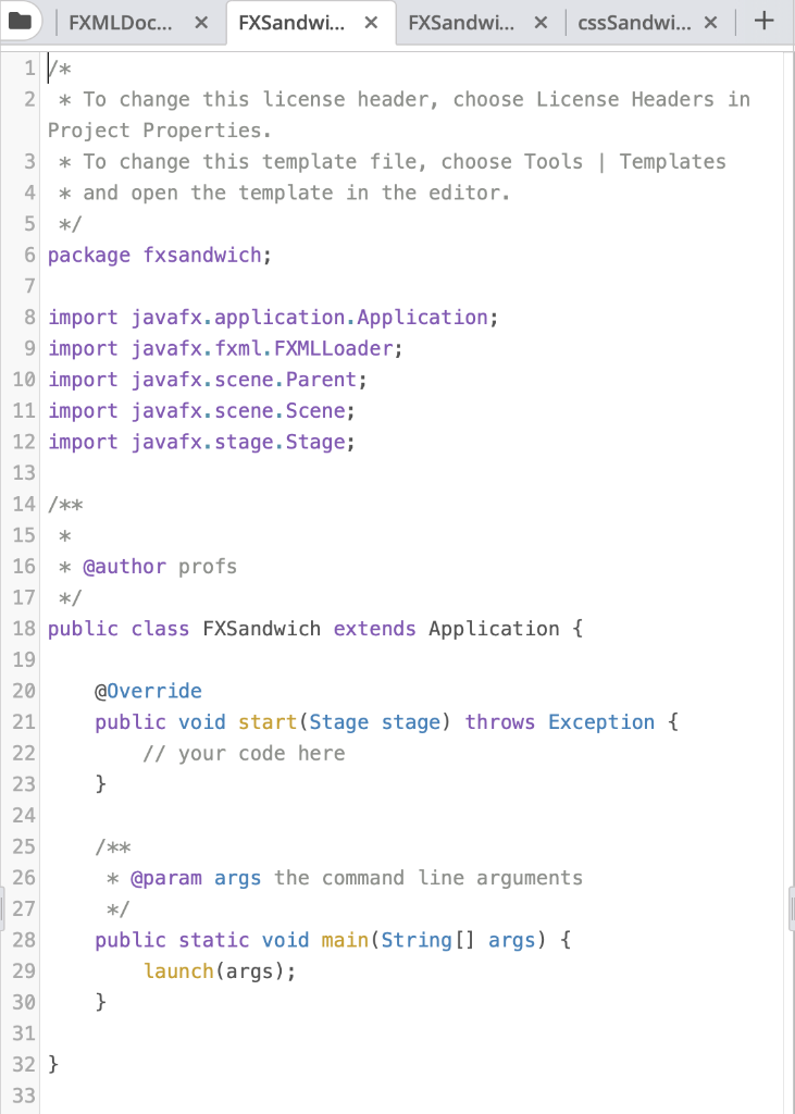 Design a JavaFX application for the Sublime Sandwich | Chegg.com