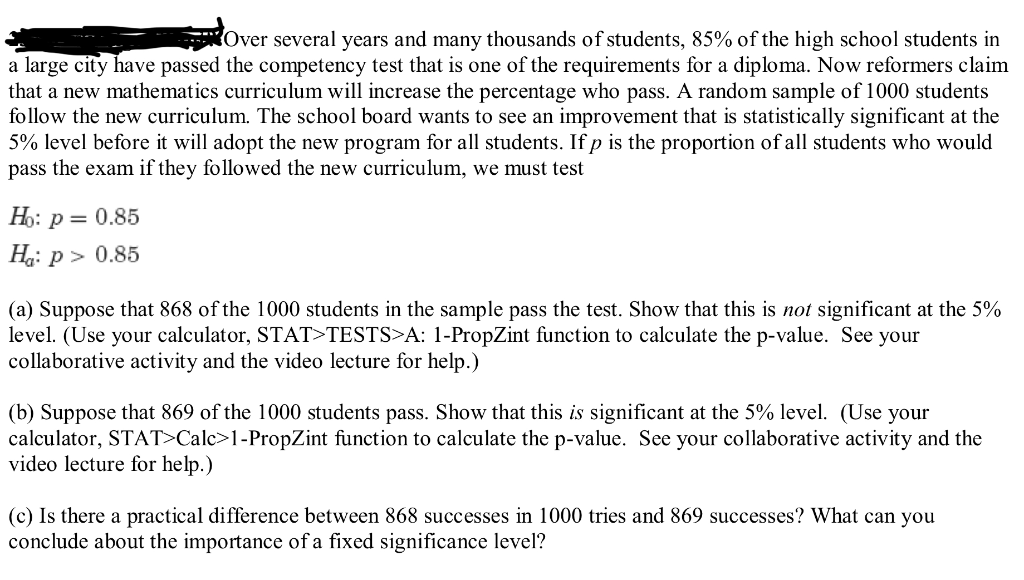 Solved Over several years and many thousands of students, | Chegg.com