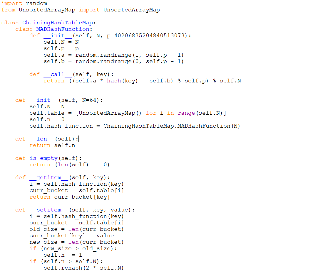 Modify the implementation of the ChainingHashTableMap | Chegg.com