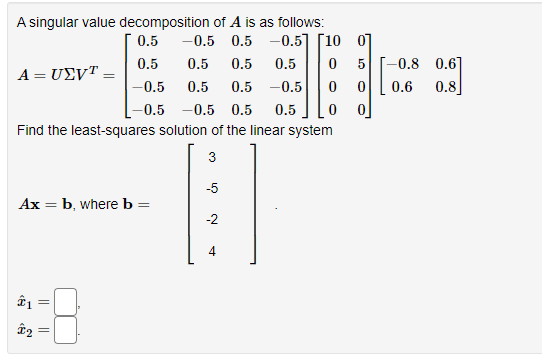 Solved Find the least-squares solution of the linear system. | Chegg.com
