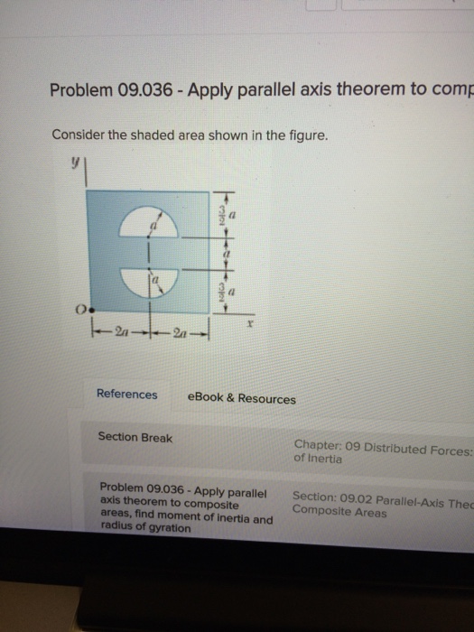 Solved Problem 09.036-Apply parallel axis theorem to comp | Chegg.com