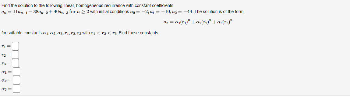 Solved Find The Solution To The Following Linear