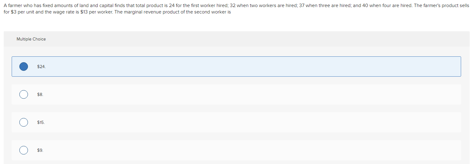 Solved for $3 ﻿per unit and the wage rate is $13 ﻿per | Chegg.com