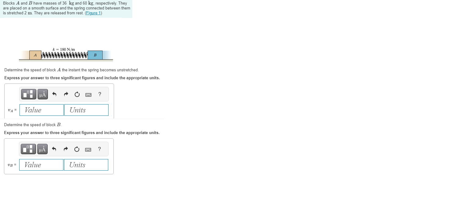 Solved Blocks A and B ﻿have masses of 36kg ﻿and 60kg, | Chegg.com