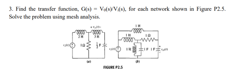 Solved 3. Find the transfer function, G(s) = Vo(s)/V:(s), | Chegg.com