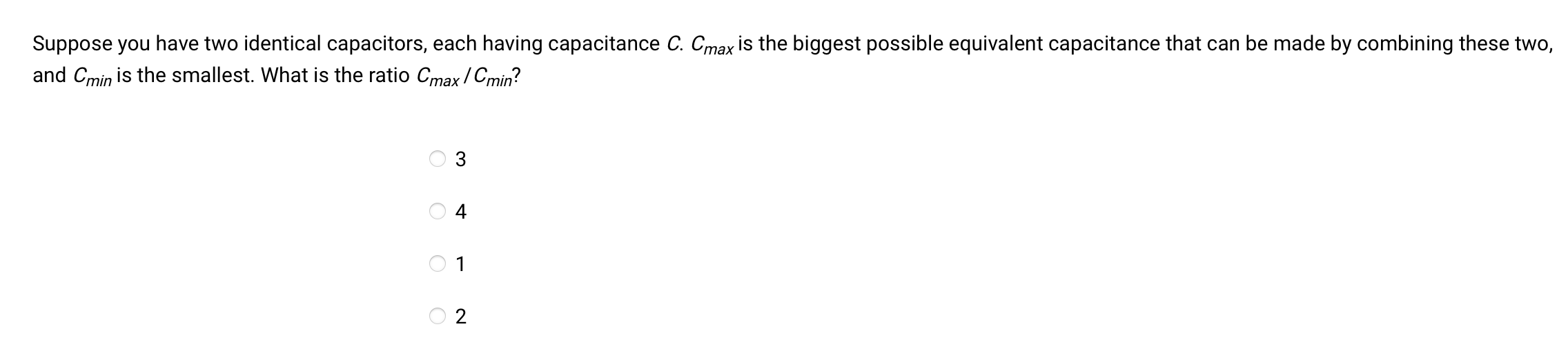 Solved Suppose you have two identical capacitors, each | Chegg.com