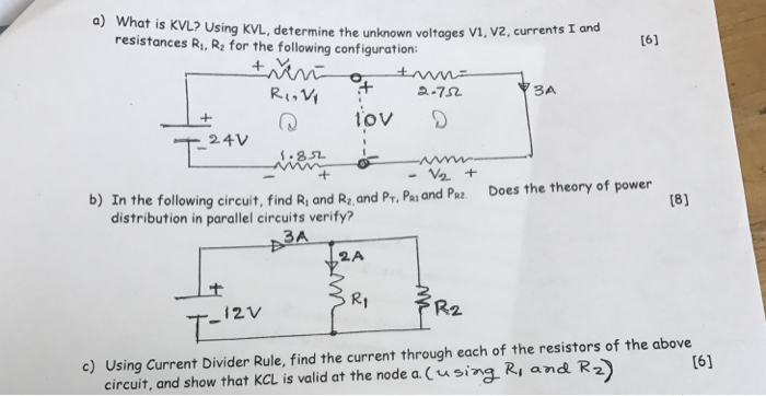 Solved a) What is KVL? Using KVL, determine the unknown | Chegg.com Solved a) What is KVL? Using KVL, determine the unknown | Chegg.com