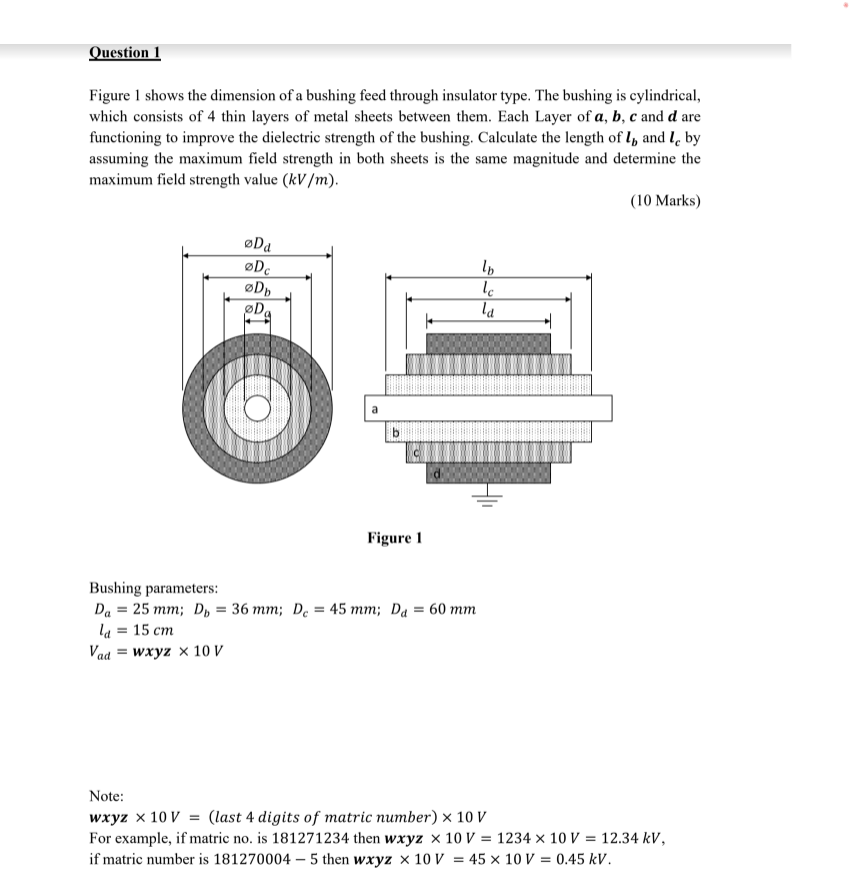 Solved Question 1 Figure 1 shows the dimension of a bushing | Chegg.com