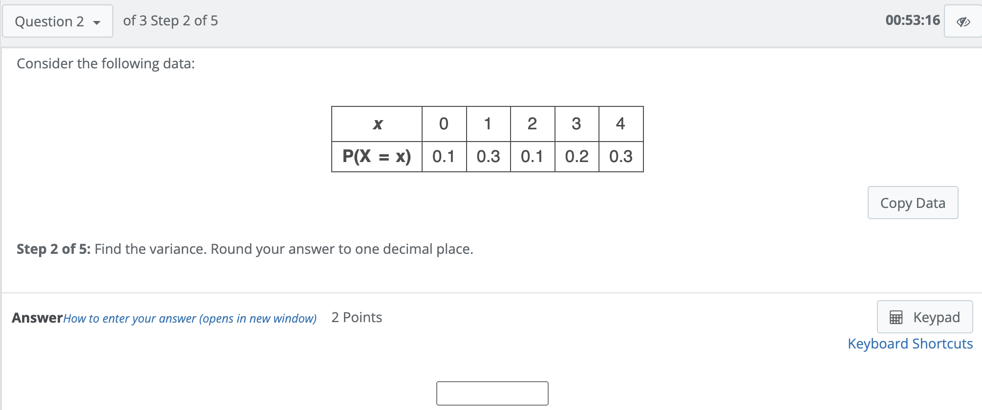 of 3 Step 4 of 5 Consider the following data: Step 4 | Chegg.com