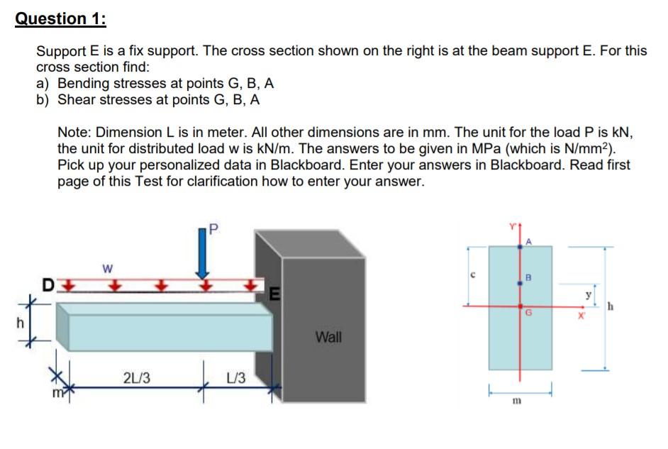 Solved Question 1: Support E is a fix support. The cross | Chegg.com