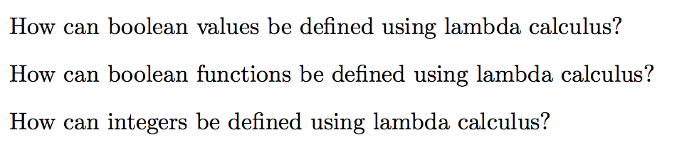 Solved How can boolean values be defined using lambda | Chegg.com