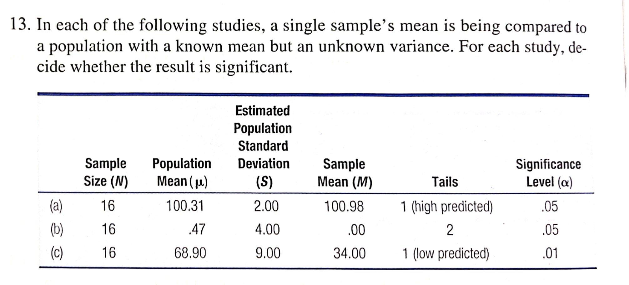 Solved 3. In each of the following studies, a single | Chegg.com