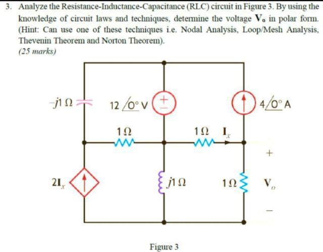 Solved 3. Analyze the Resistance-Inductance-Capacitance | Chegg.com