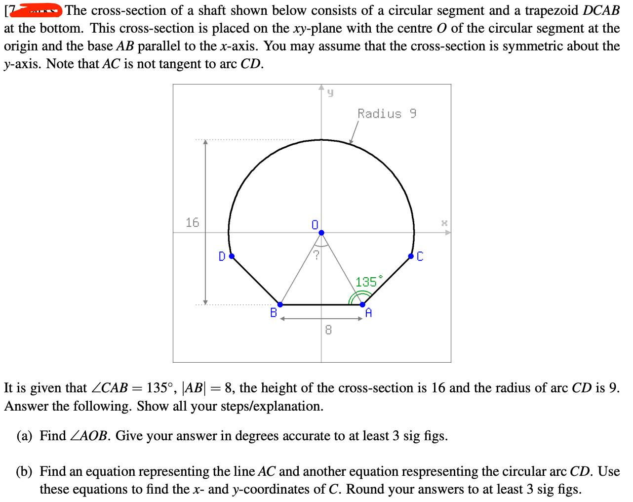 Solved The cross-section of a shaft shown below consists of | Chegg.com