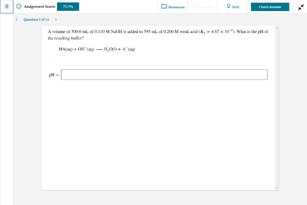 Solved i Assignment Score: 77.7% Resources Give Up Hint | Chegg.com