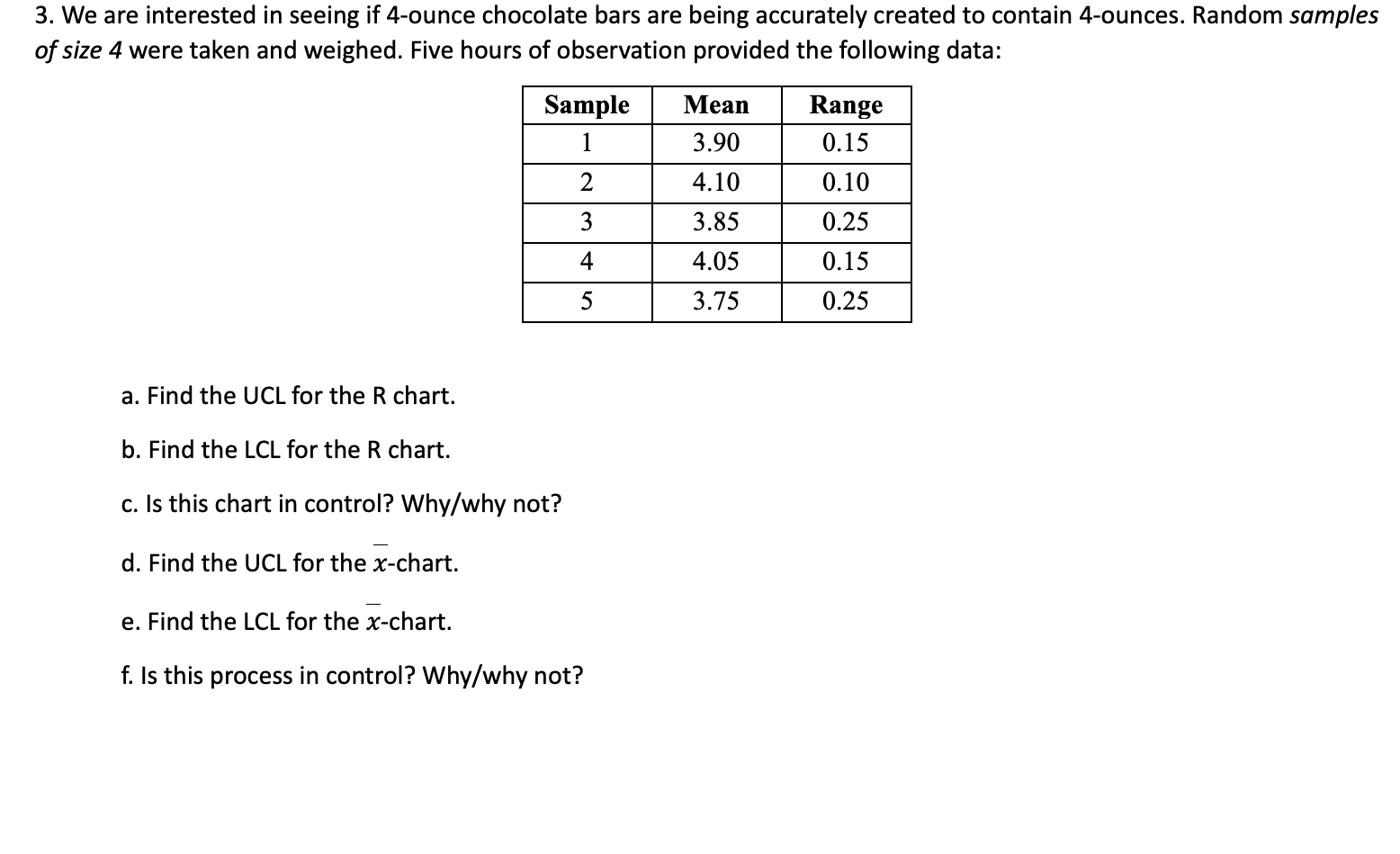 Solved 3. We are interested in seeing if 4-ounce chocolate | Chegg.com