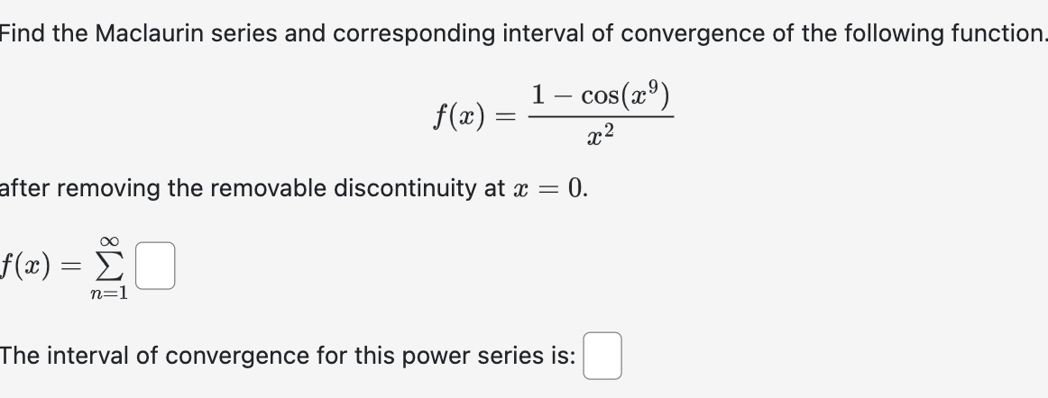 Solved Find the Maclaurin series and corresponding interval | Chegg.com