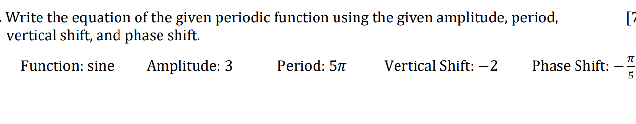 Solved [E Write the equation of the given periodic function | Chegg.com