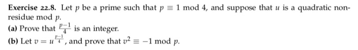 Solved Exercise 22.8. Let p be a prime such that p 1 mod 4, | Chegg.com
