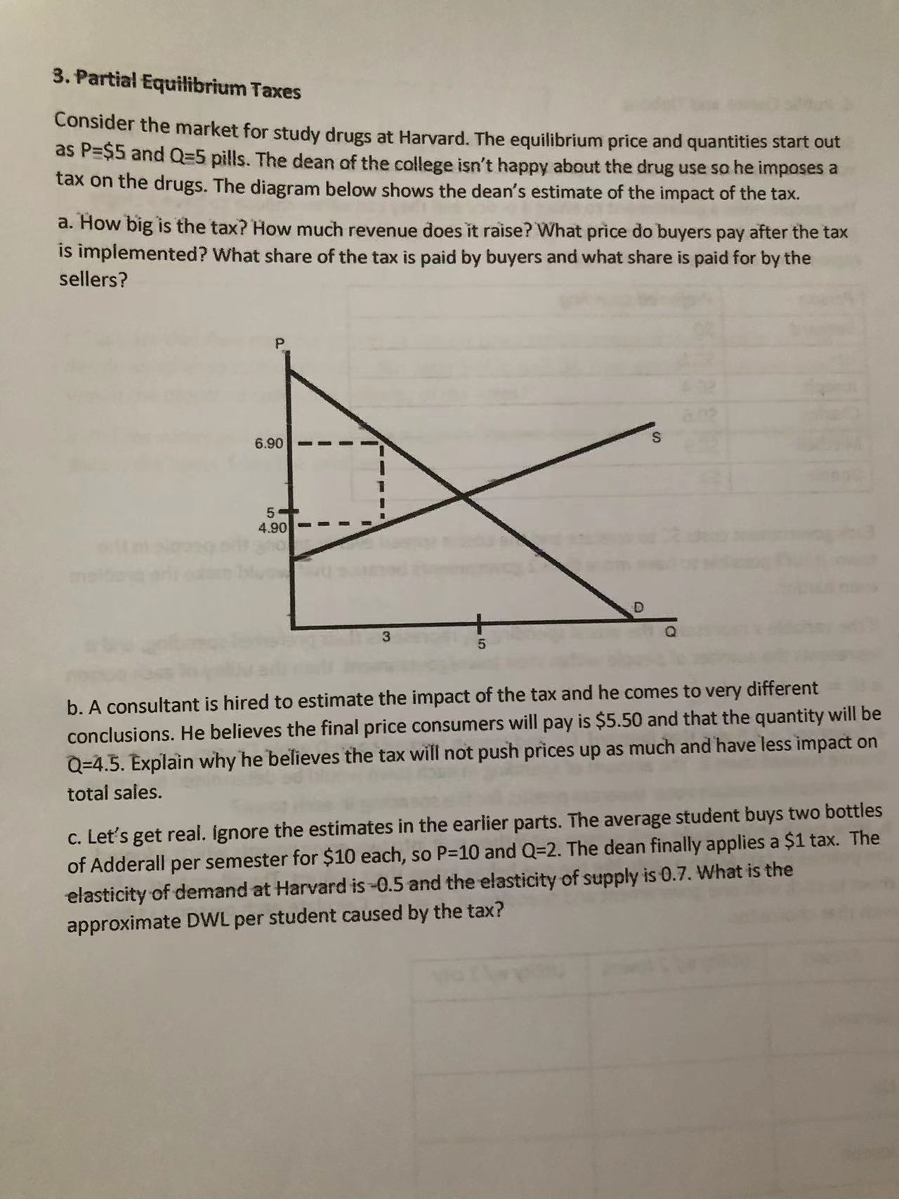 Solved 3. Partial Equilibrium Taxes Consider the market for | Chegg.com