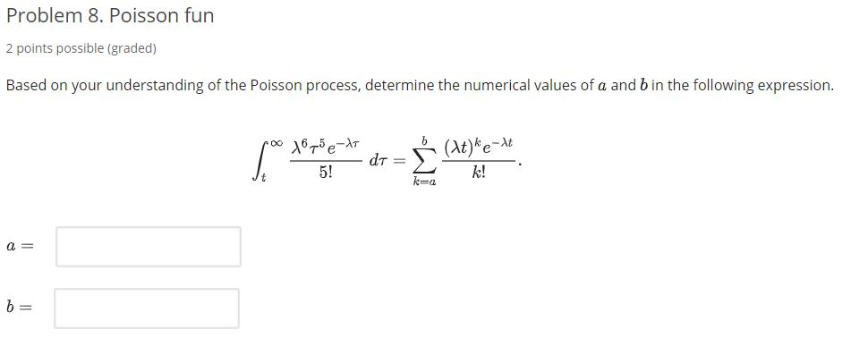 Solved Problem 8. Poisson fun 2 points possible (graded) | Chegg.com