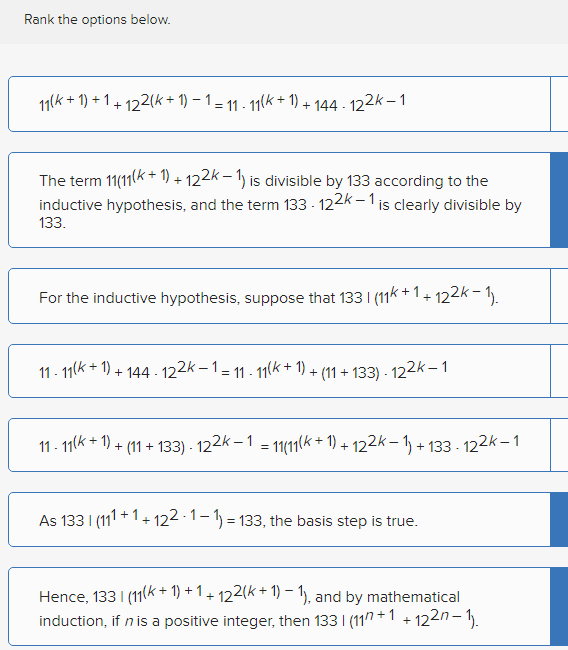 Solved Arrange the steps in the correct order to prove that | Chegg.com