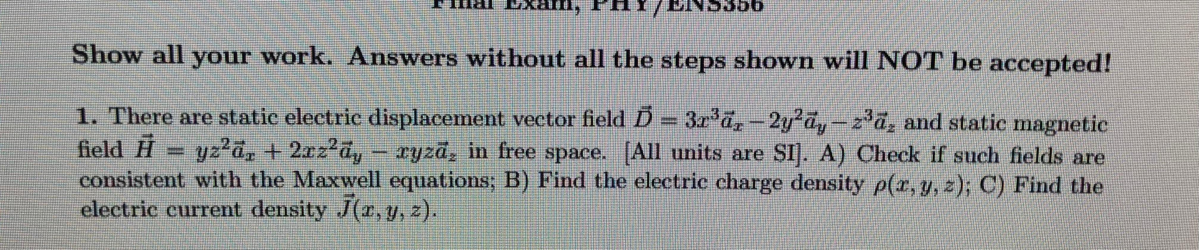Solved THEMA Yb3bb Show all your work. Answers without all | Chegg.com