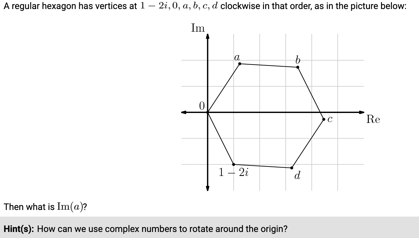 Solved Then what is Im(a) ? Hint(s): How can we use complex | Chegg.com
