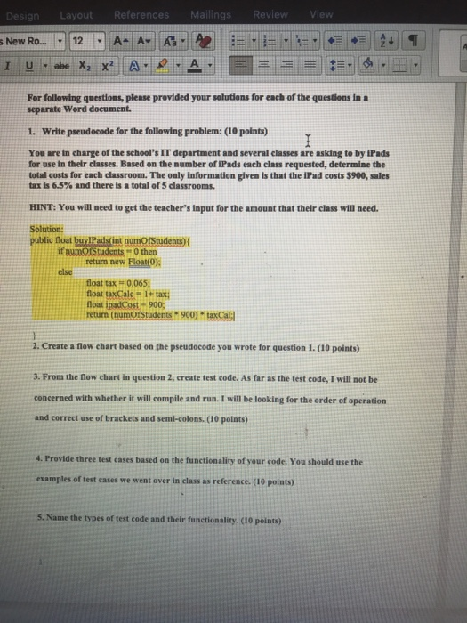 Solved Create a flowchart for the question below based on | Chegg.com