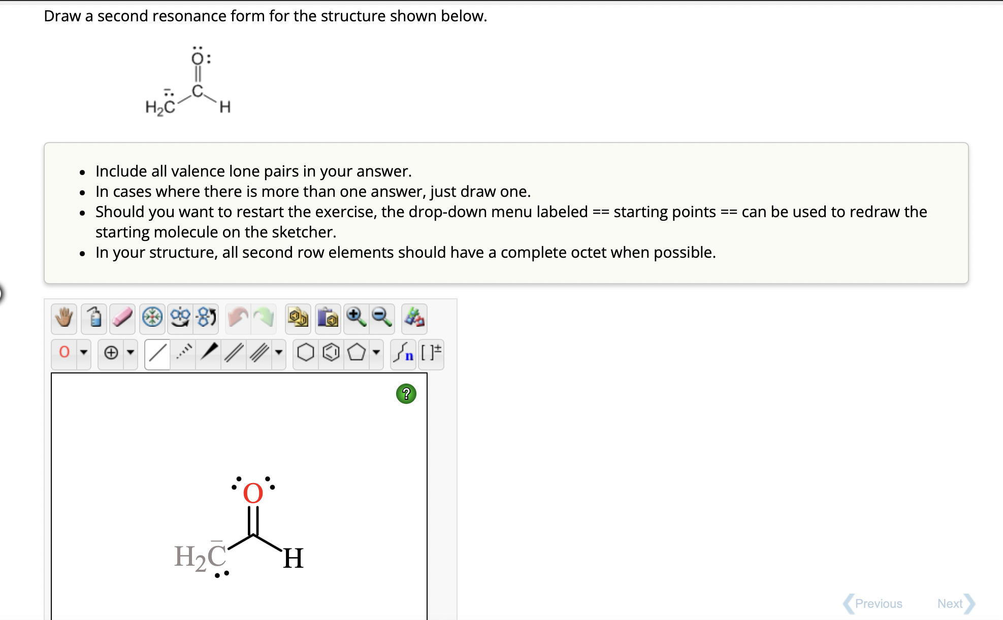 Solved Draw a second resonance form for the structure shown | Chegg.com