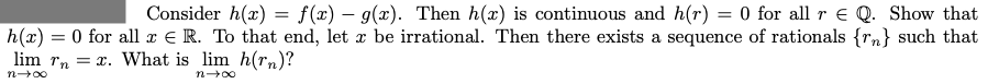 Solved (Exercise 3.2.10) Let f:R→R and g:R→R be continuous | Chegg.com