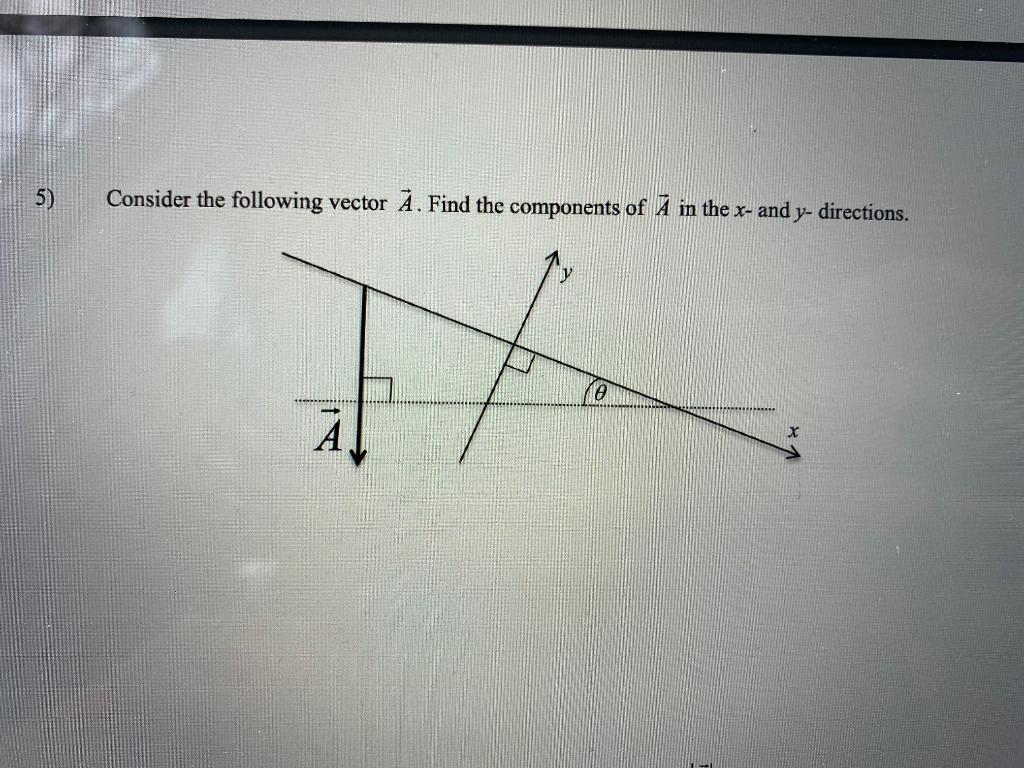 Solved 5) Consider the following vector A. Find the | Chegg.com